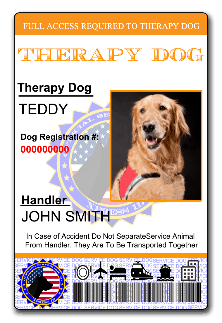 Therapy Dog 2015 with shadow | Service Animal Badge