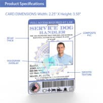 Service Dog Info Cards-50 ADA Service Dog - Service Animal Badge