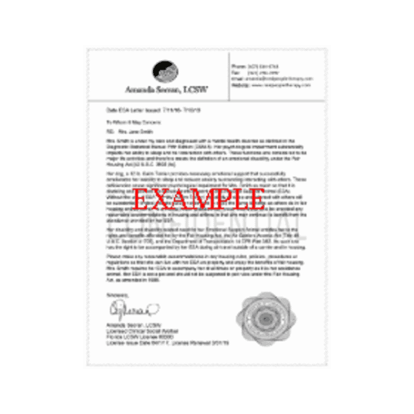 ESA Letter For Housing Travel Service Animal Badge