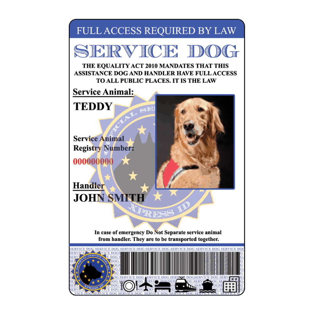 European Service Dog ID Custom Holographic Service Animal Badge